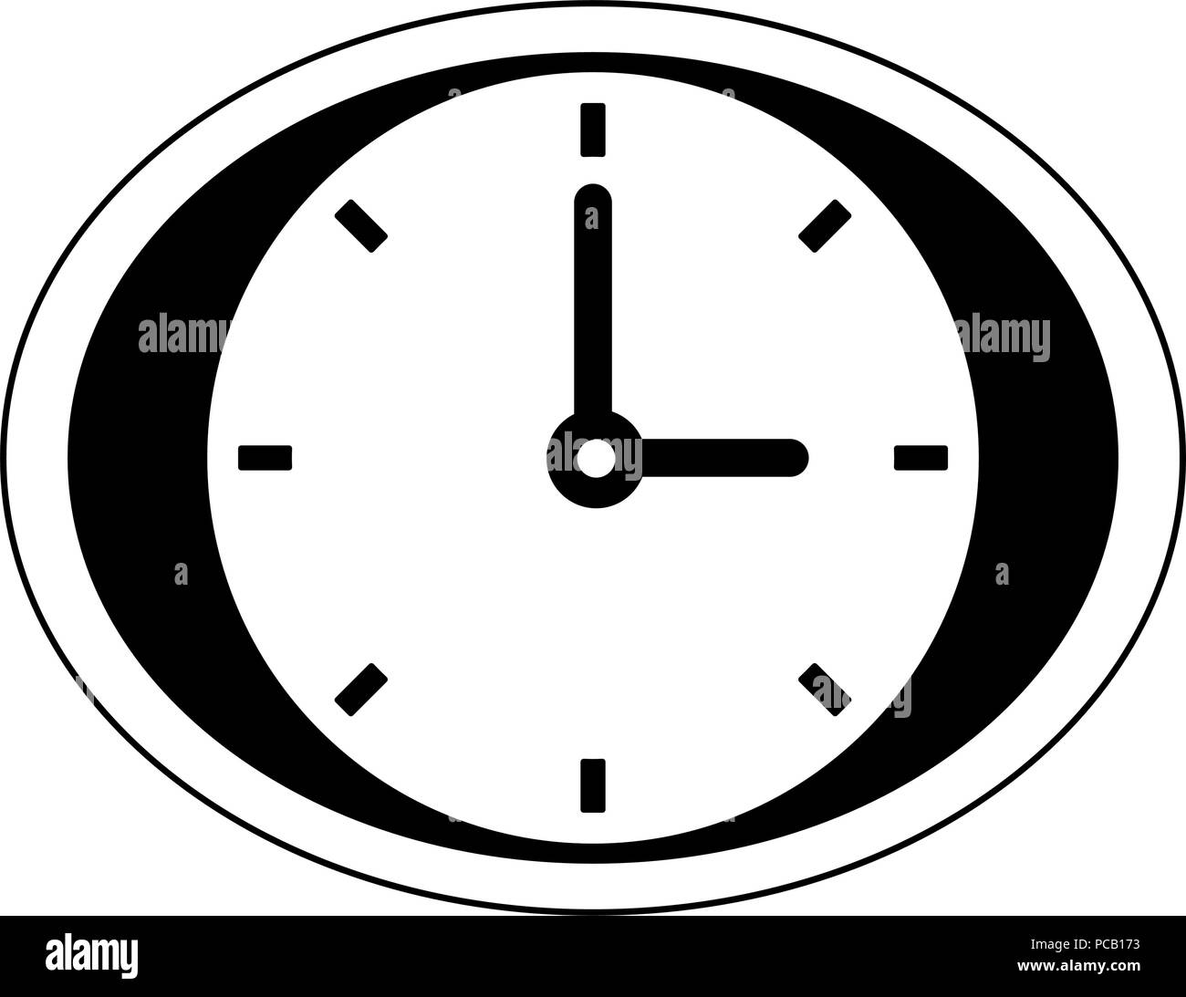 Wall clock symbol in black and white Stock Vector Image & Art - Alamy