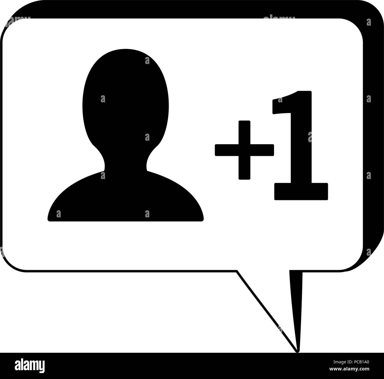 Bubble friend request symbol in black and white Stock Vector Image ...