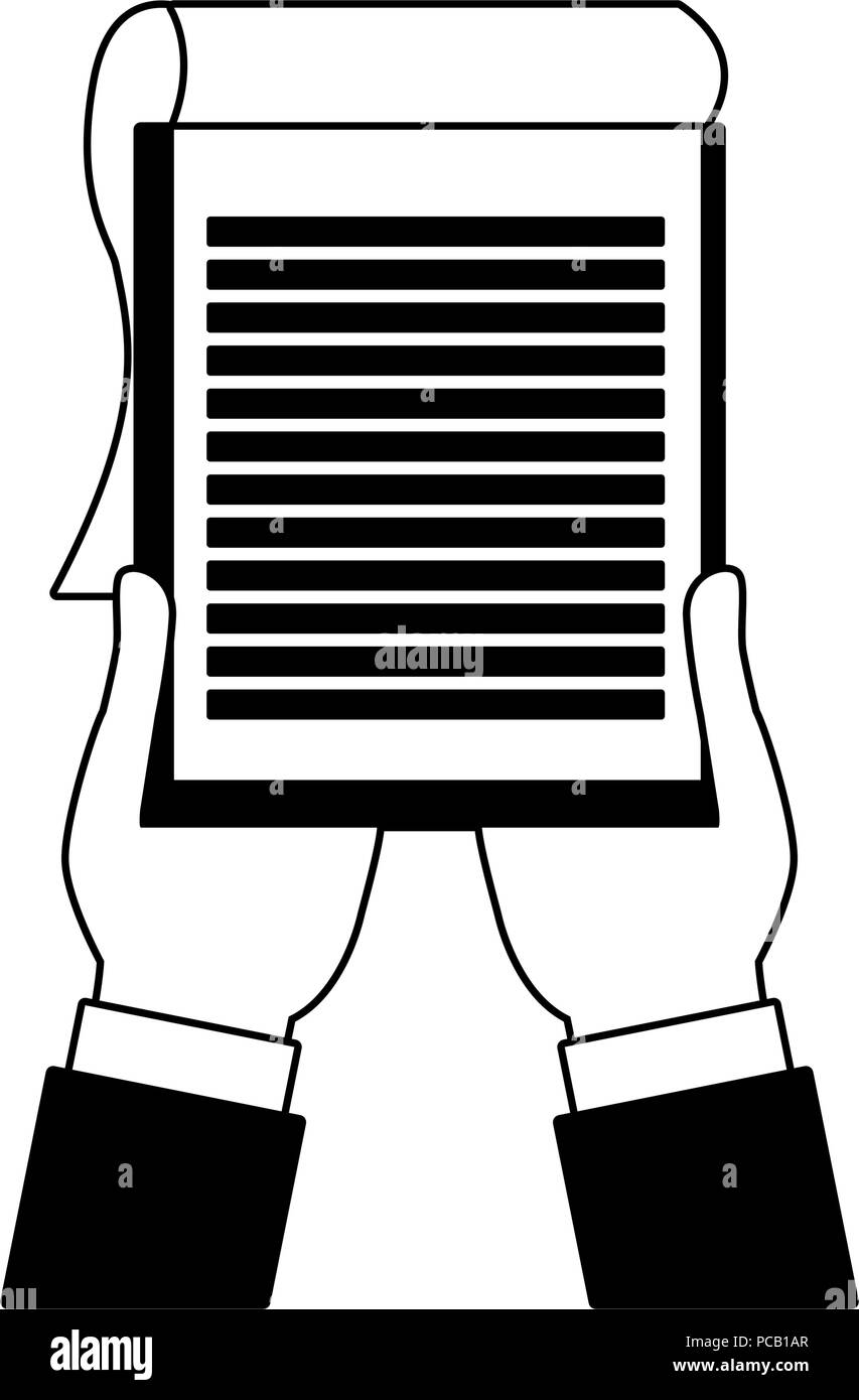 Hands notepad Black and White Stock Photos & Images - Alamy