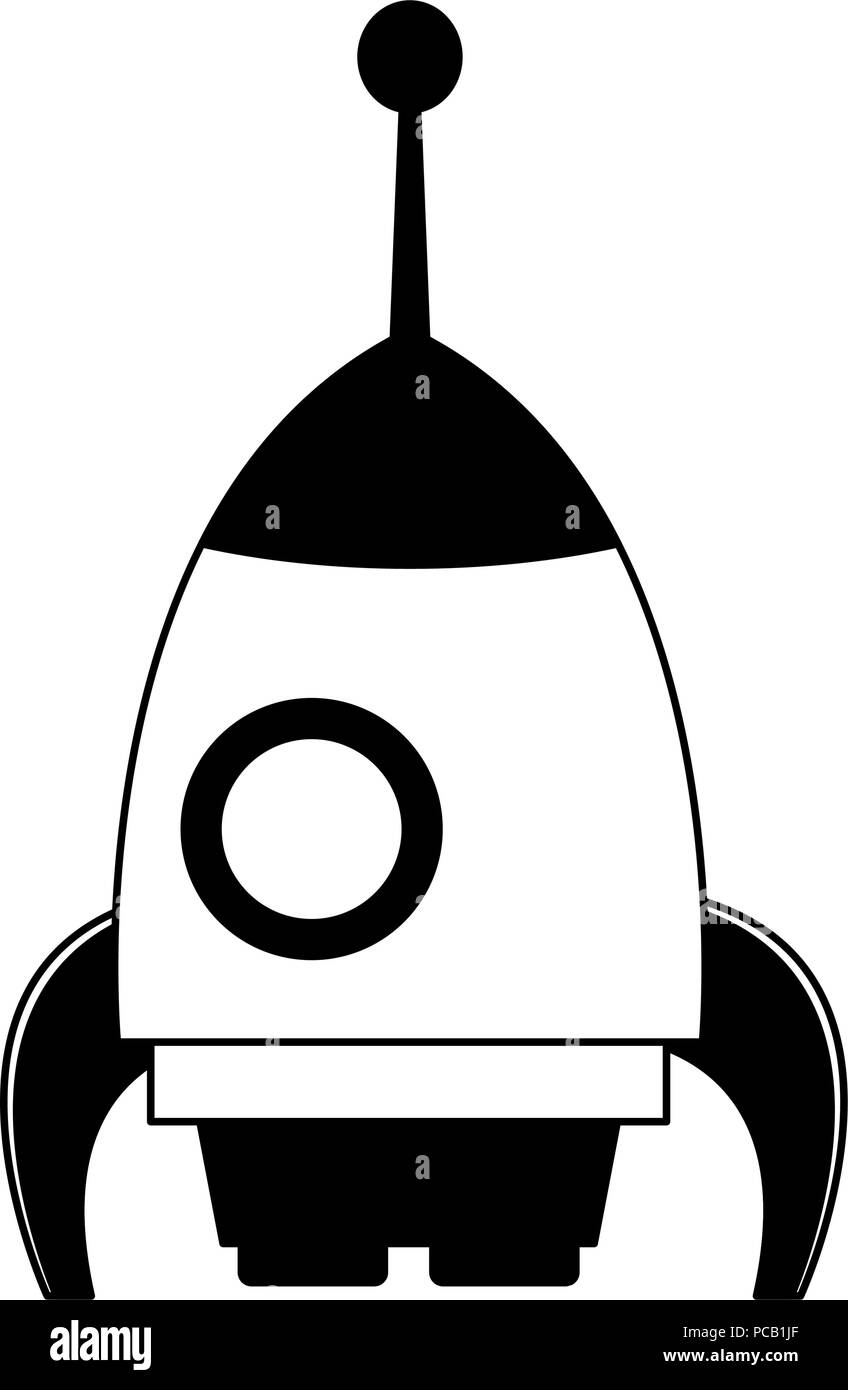 Spaceship rocket symbol in black and white Stock Vector Image & Art - Alamy