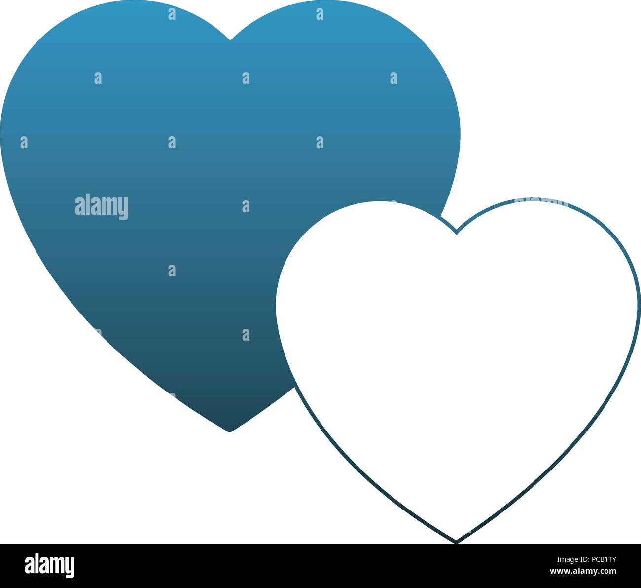 Hearts love symbol blue lines Stock Vector Image & Art - Alamy