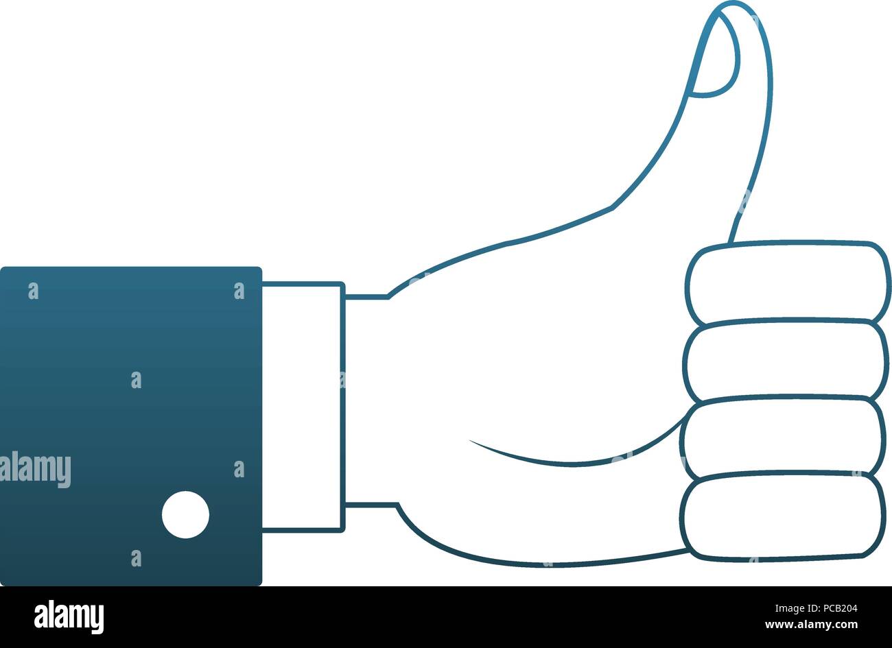 Thumb up hand sign blue lines Stock Vector Image & Art - Alamy