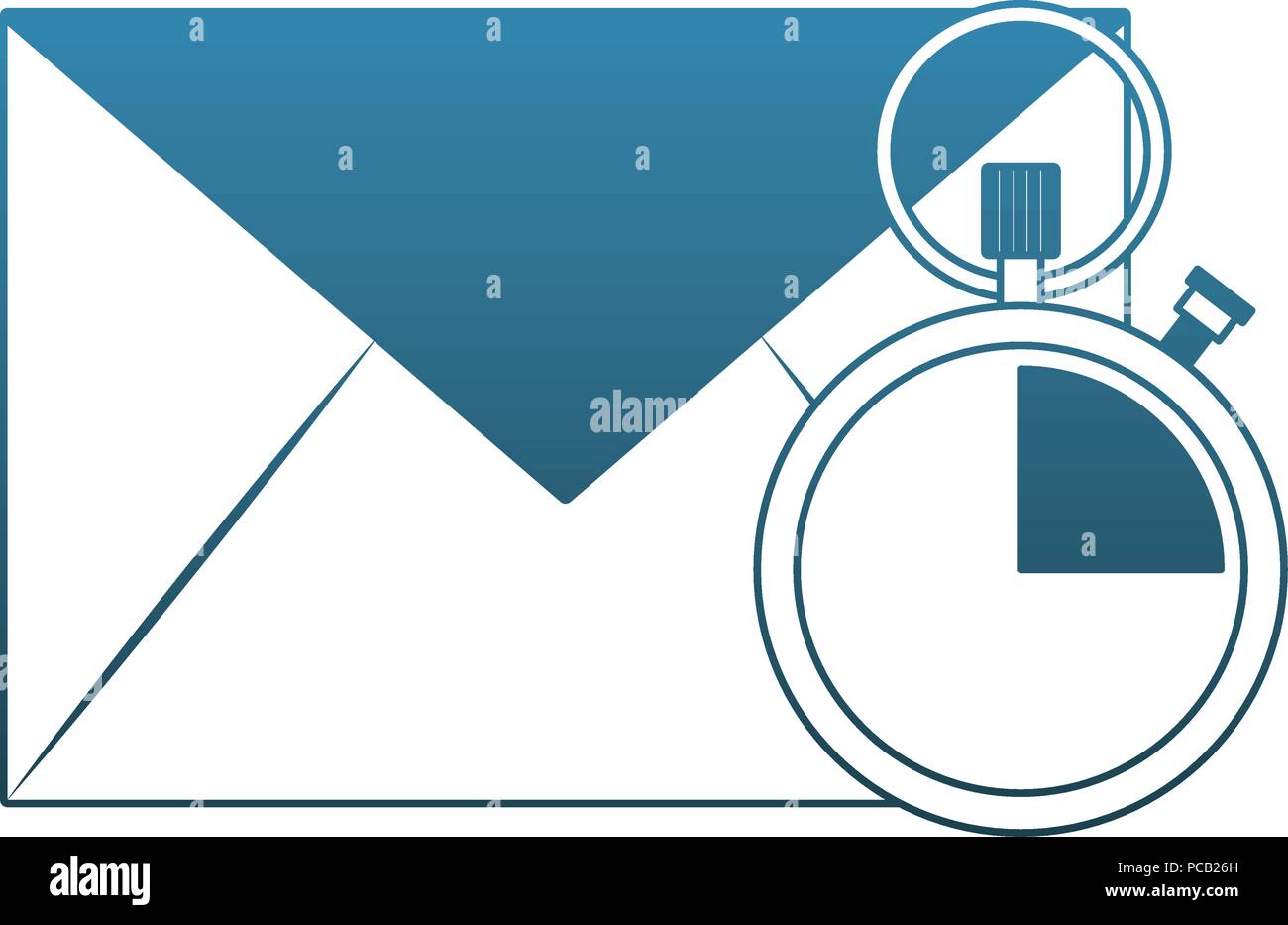 Envelope mail and clock blue lines Stock Vector Image & Art - Alamy