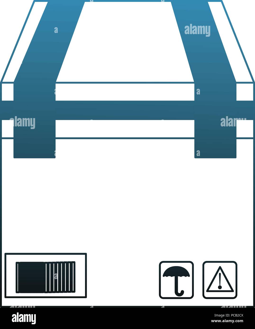 Cardboard delivery box blue lines Stock Vector Image & Art - Alamy