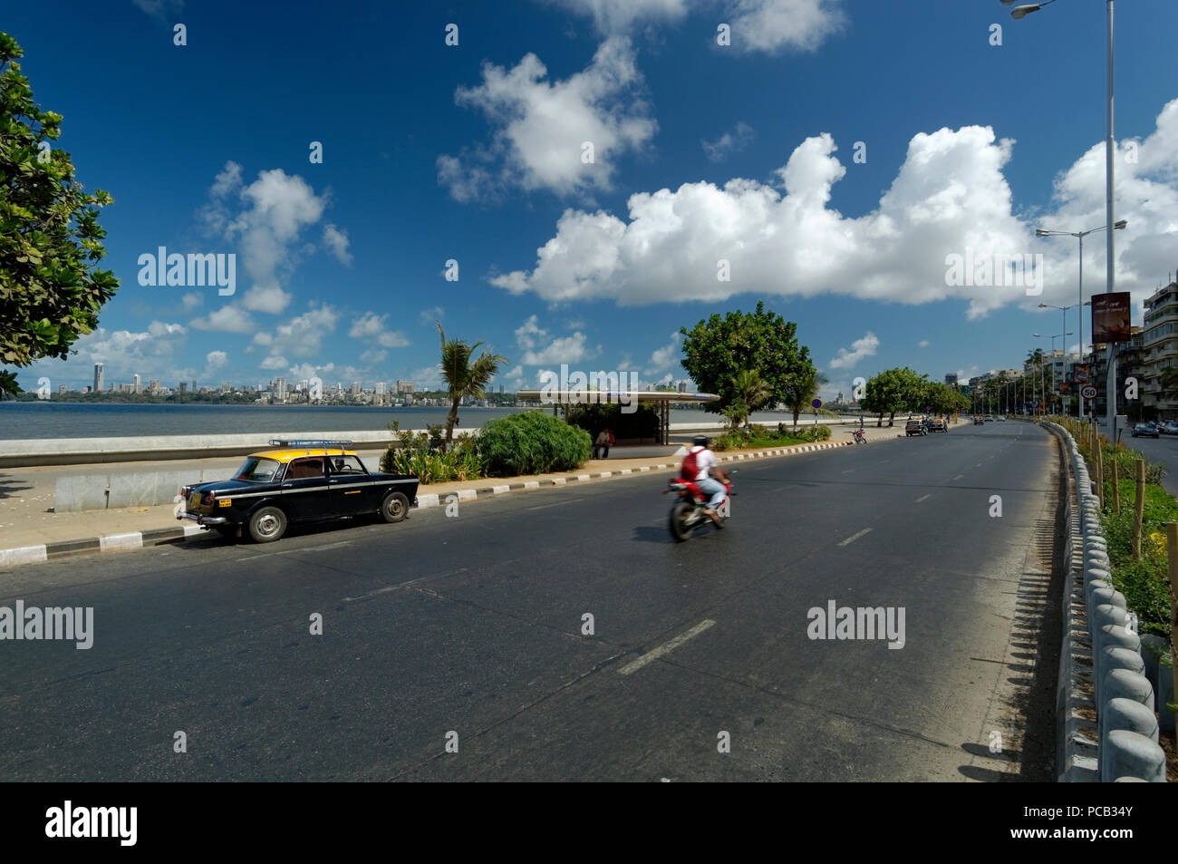 View of Marine Drive the Queen's Necklace, Mumbai on a clear day in ...