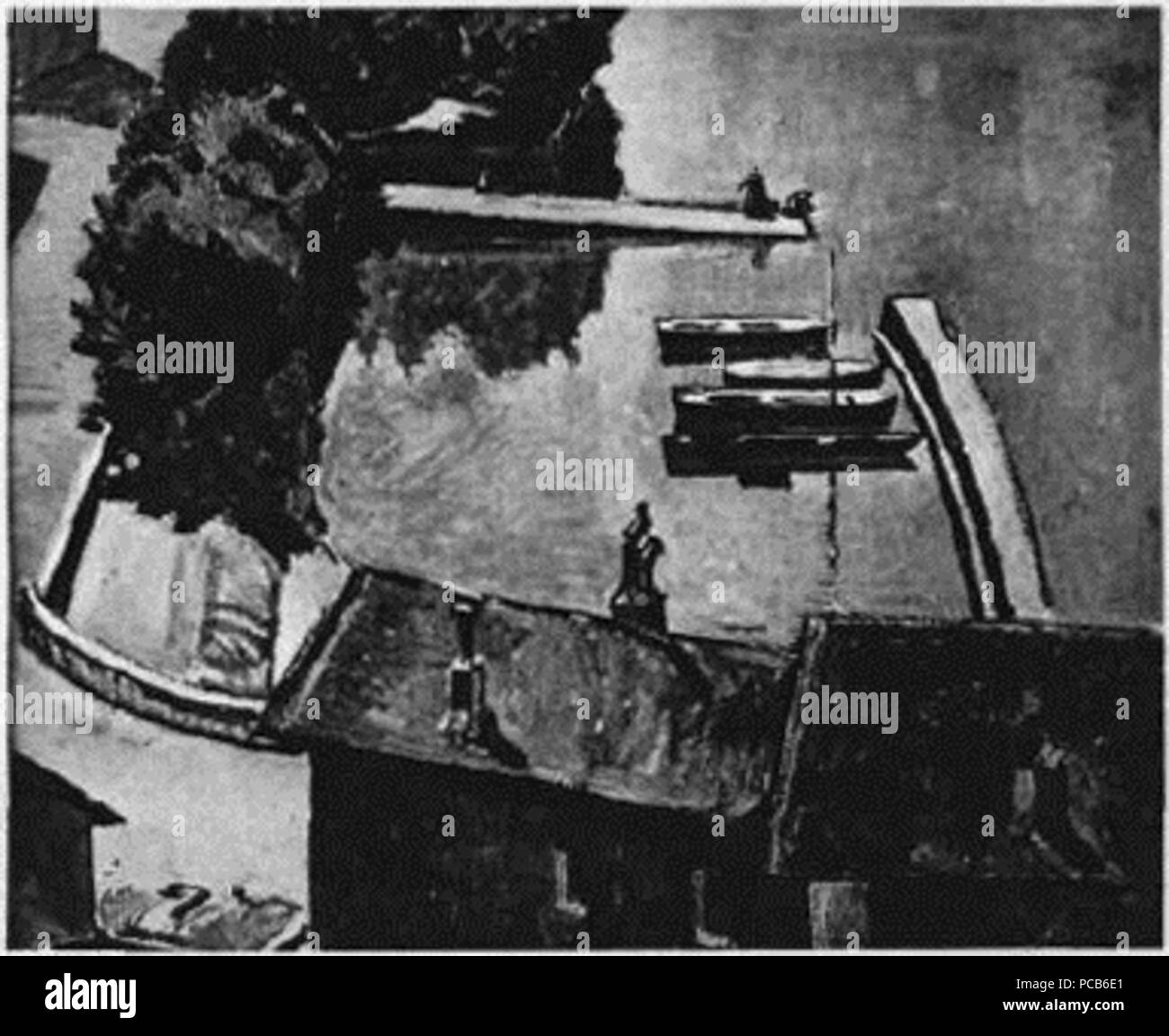 Impressionistic landscape painting Black and White Stock Photos ...