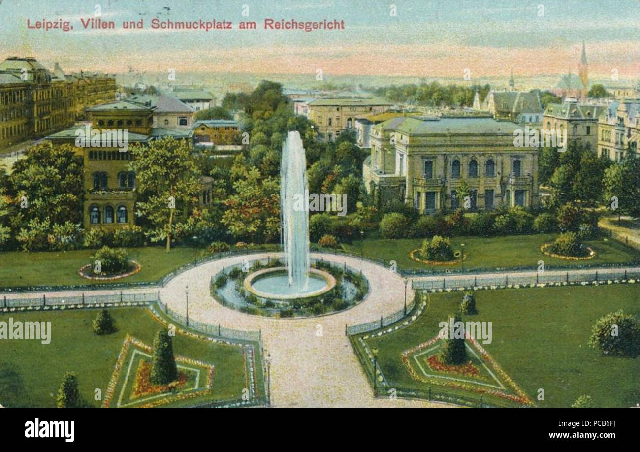 AK Leipzig, Villen und Schmuckplatz am Reichsgericht, 1911 Stock Photo ...