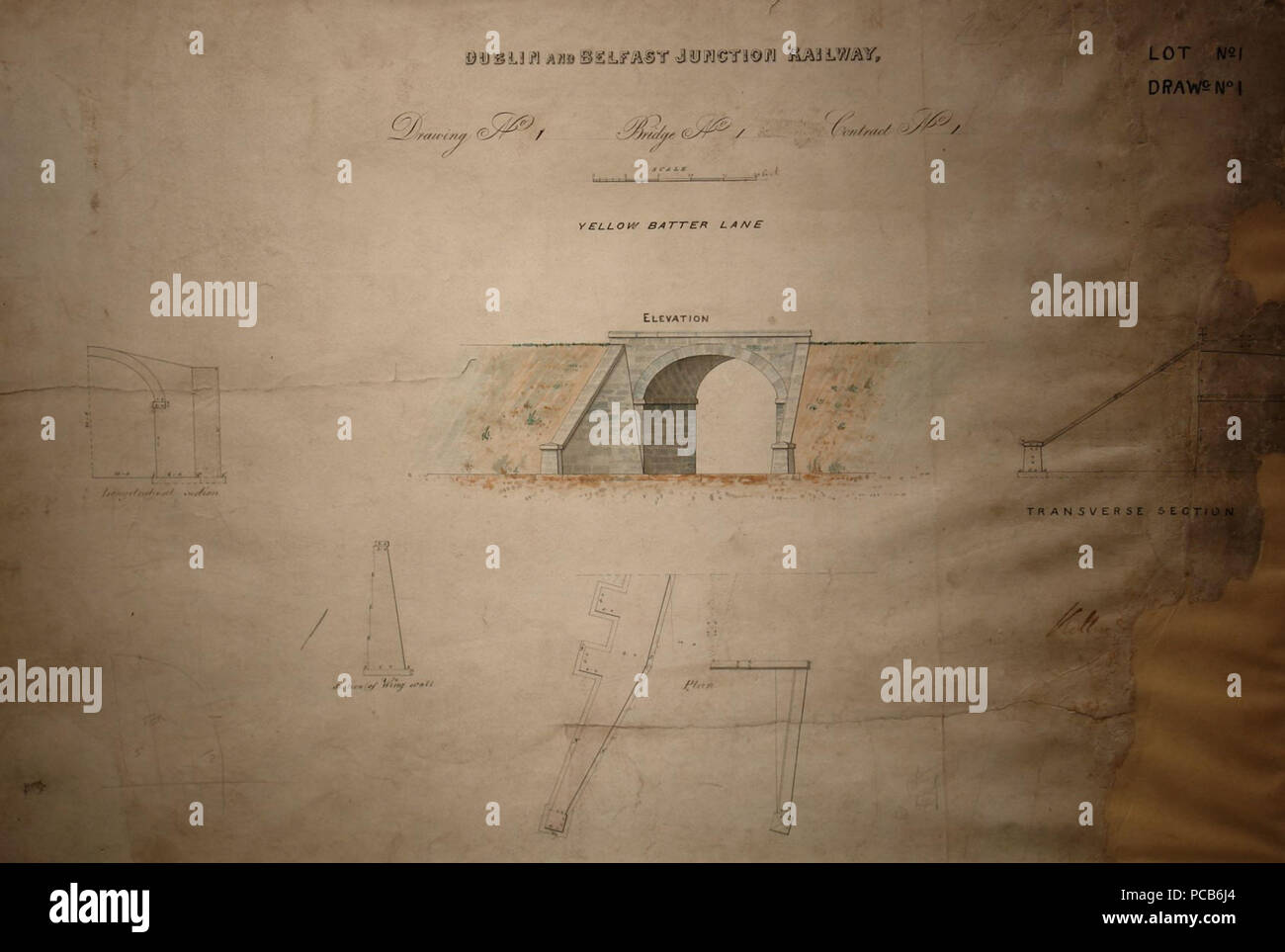 619 Ulster Transport Museum, Cultra, historic drawings 03 Stock Photo ...