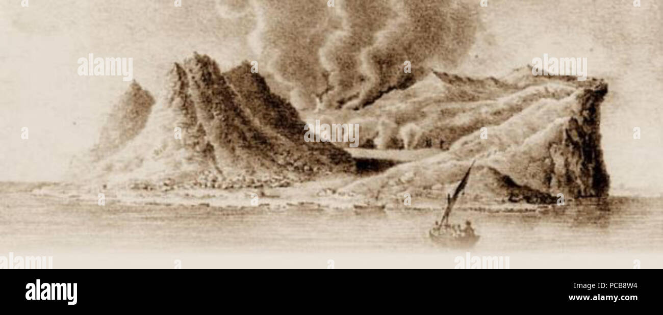 26 Isola ferdinandea stampa anonima dell'epoca2 Stock Photo - Alamy