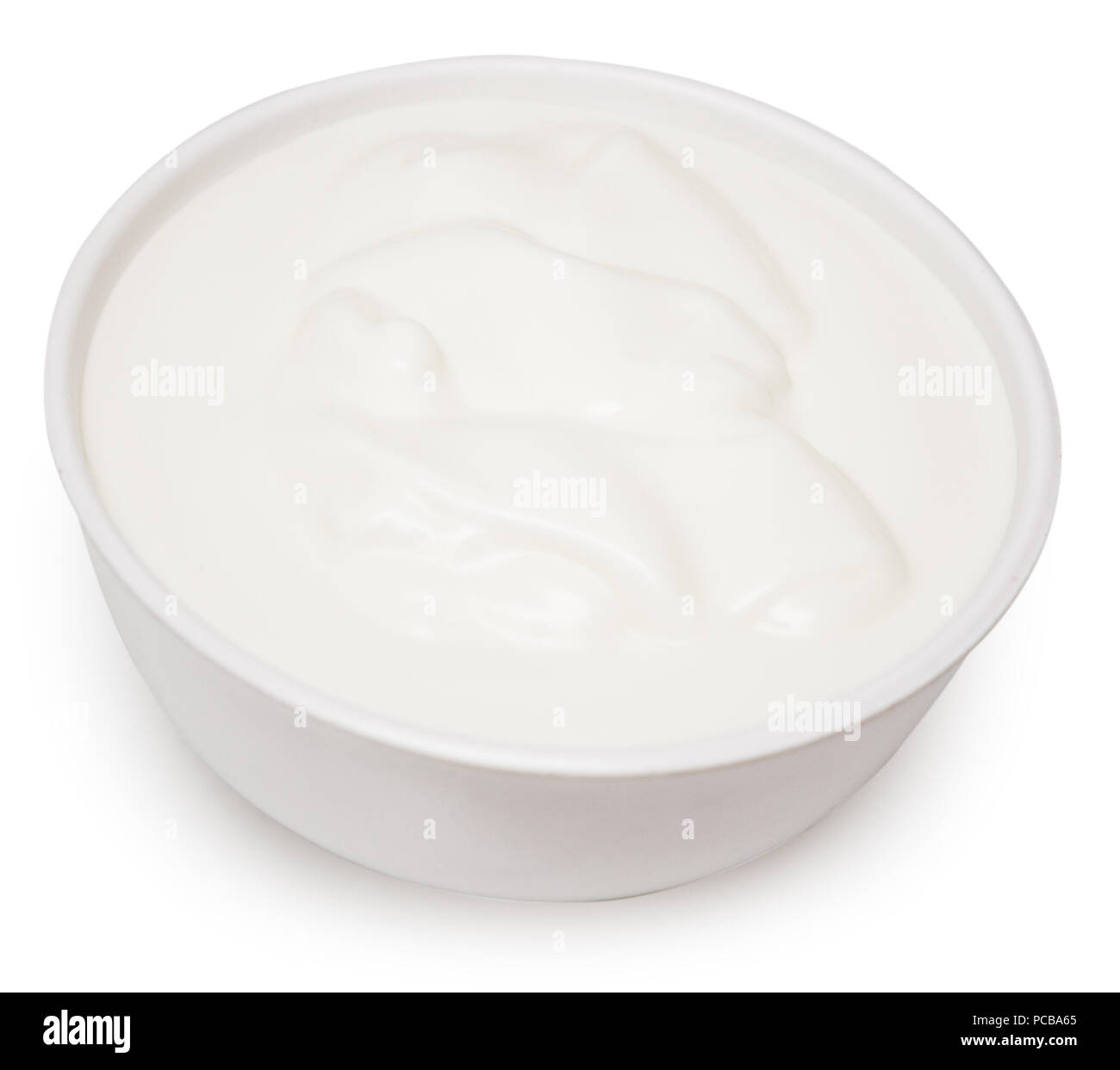 Fresh sour cream isolated on white background Stock Photo - Alamy