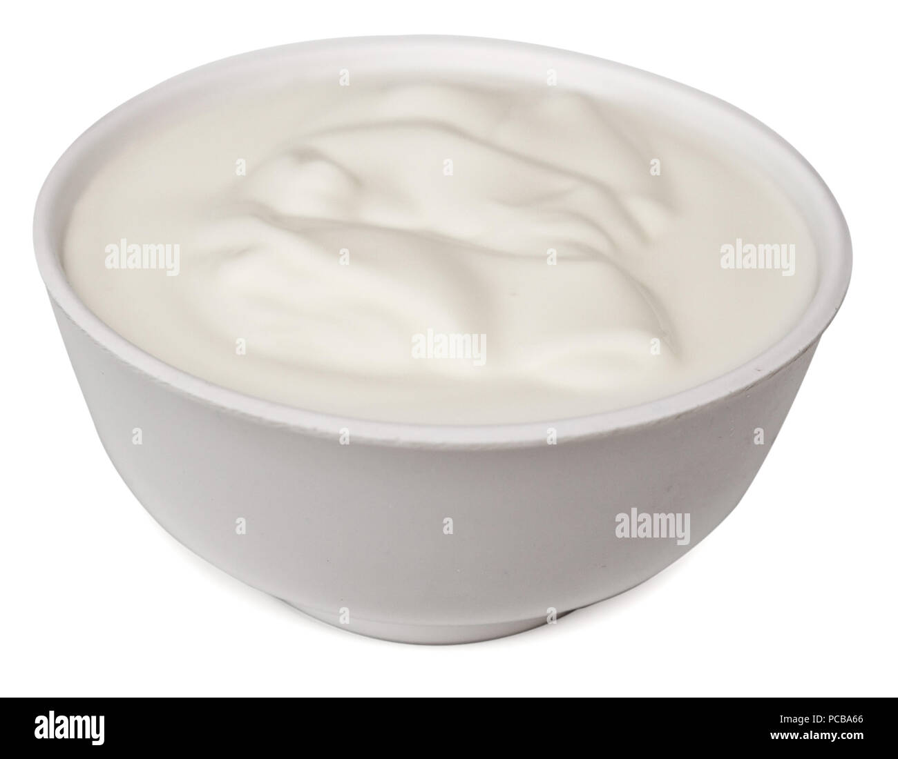 Fresh sour cream isolated on white background Stock Photo - Alamy