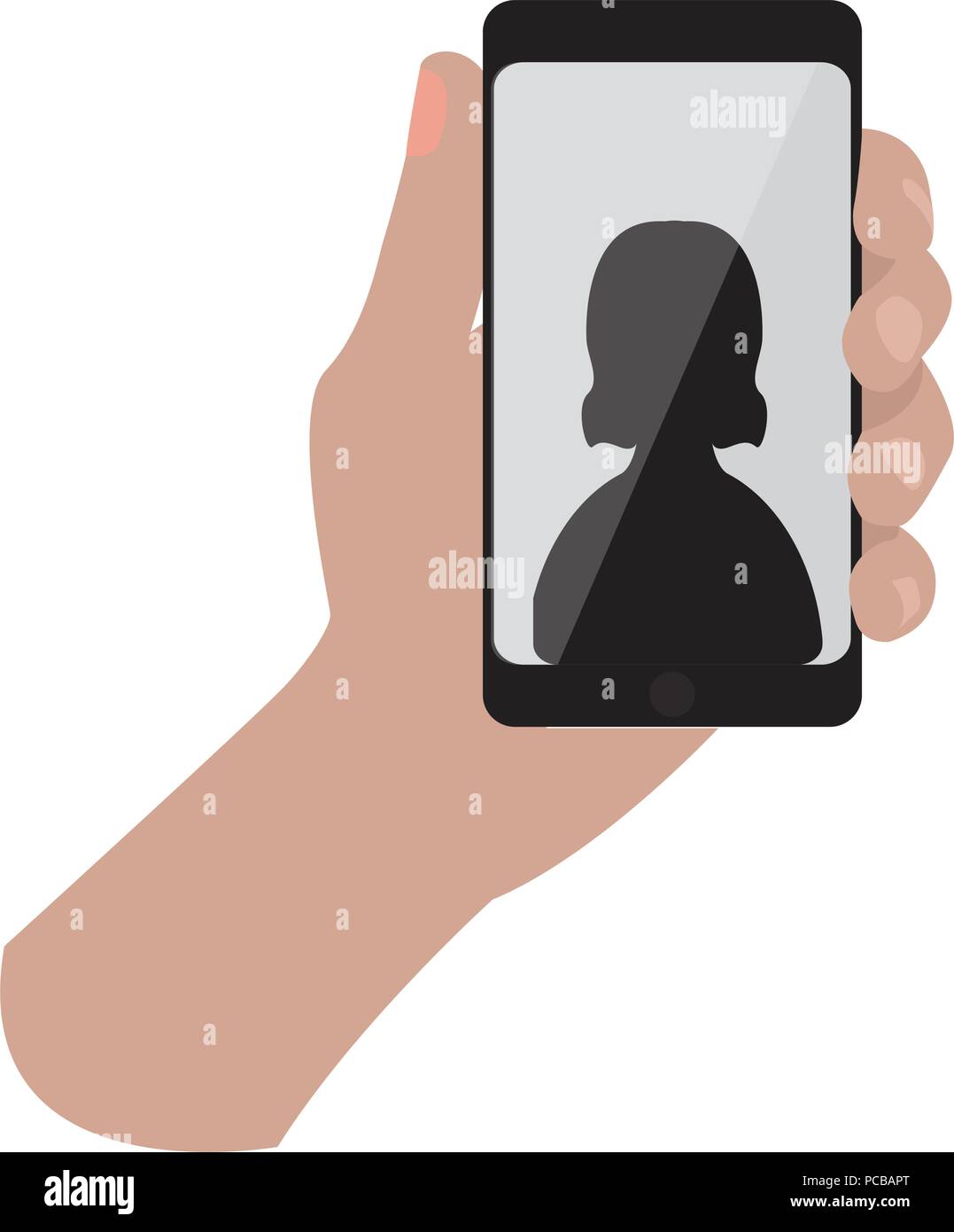 Hand holding phone, picture Stock Vector Images - Alamy