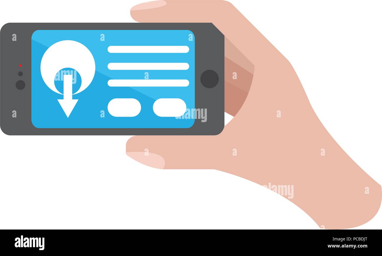 Hand holding device cloud icon Stock Vector Images - Alamy