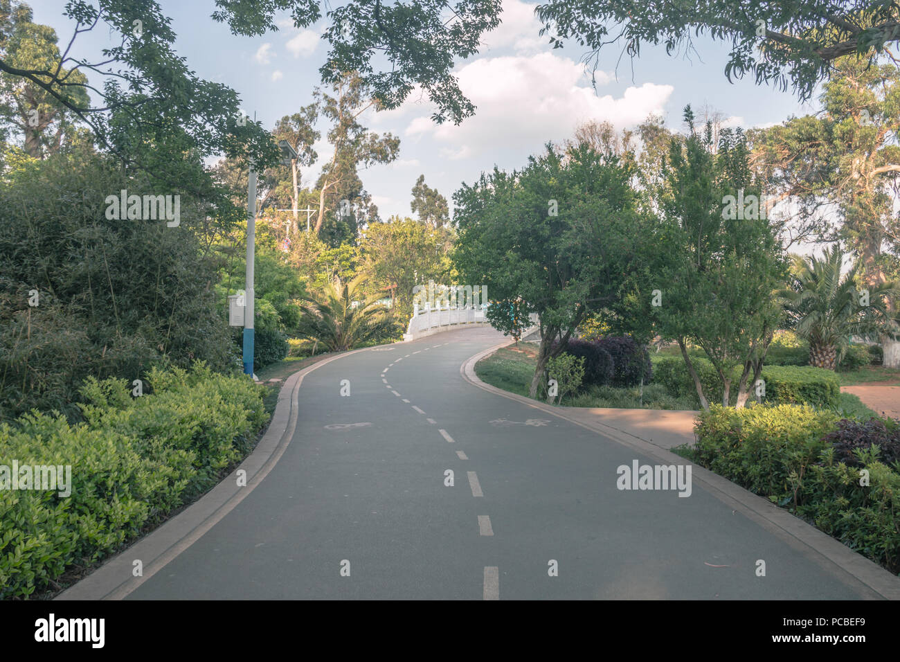 Curved white traffic line hi-res stock photography and images - Alamy