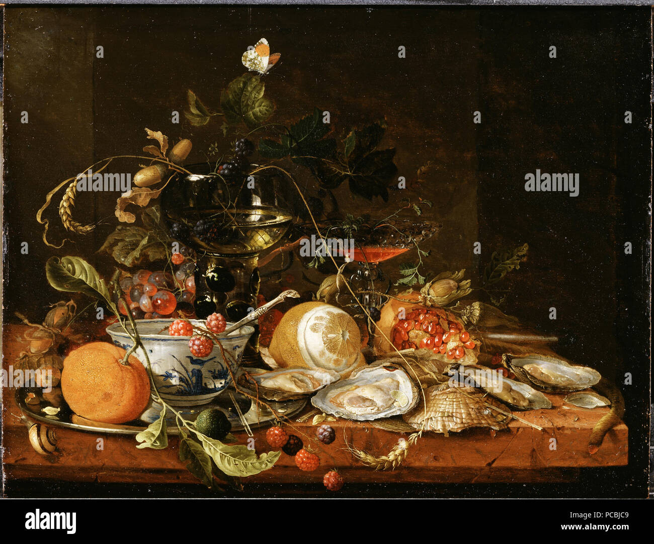 84 Still Life with Wine, Fruit and Oysters (Jan Davidsz. de Heem ...