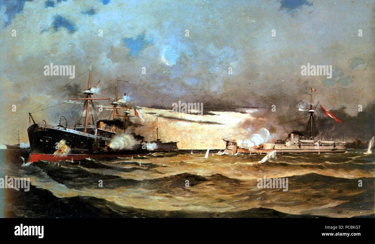 5 Battle of Angamos by Teófilo Castillo Guas Stock Photo - Alamy