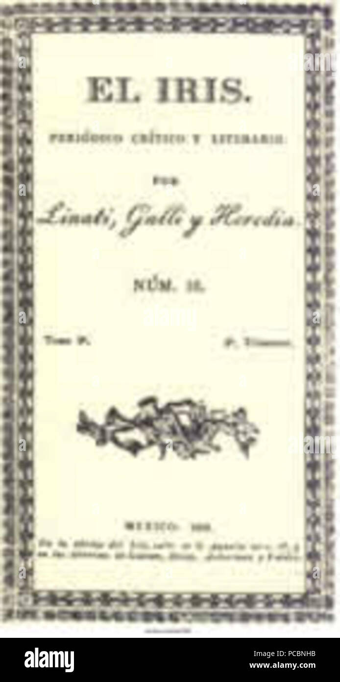 18 El Iris ad January 1826 Stock Photo - Alamy