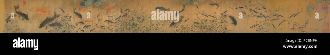 20 Fish Swimming Amid Falling Flowers (落花遊魚圖) by Liu Cai (劉采), 1080 ...