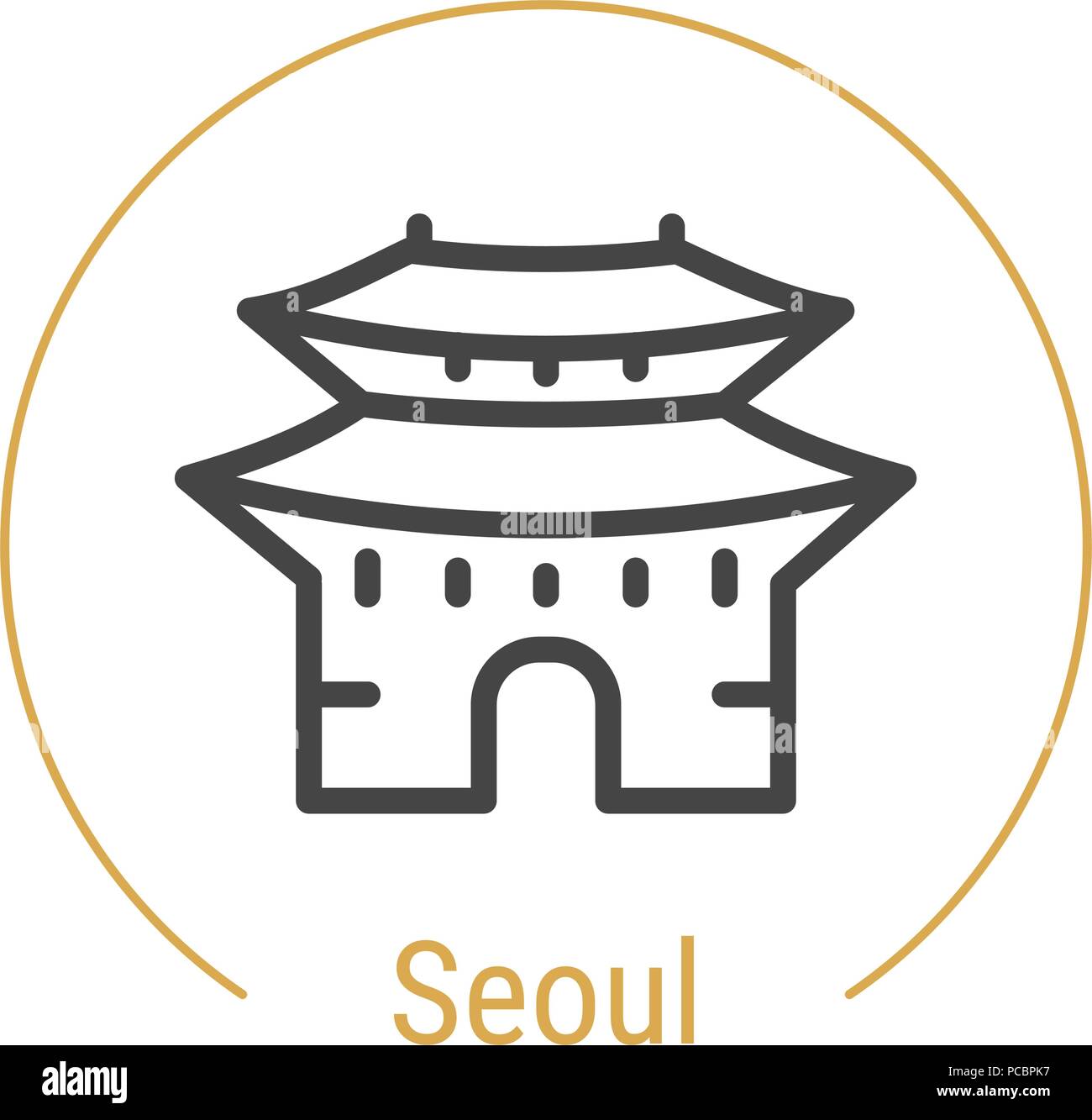 Seoul, South Korea Vector Line Icon Stock Vector Image & Art - Alamy