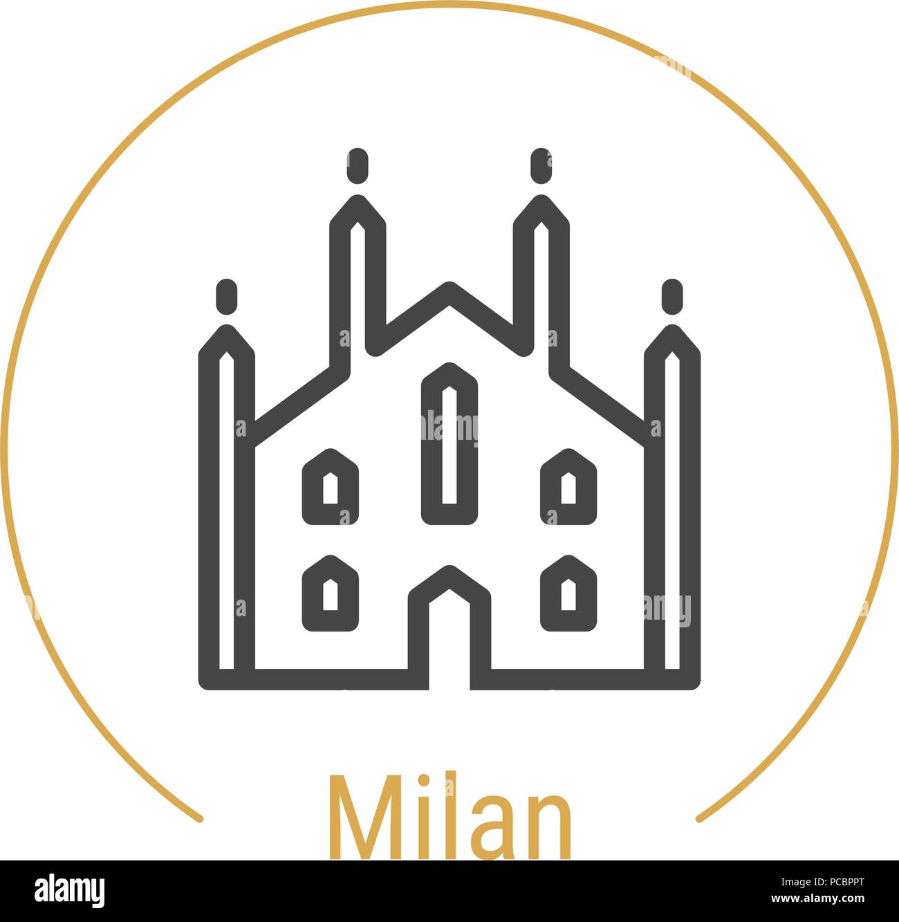 Milan, Italy Vector Line Icon Stock Vector Image & Art - Alamy