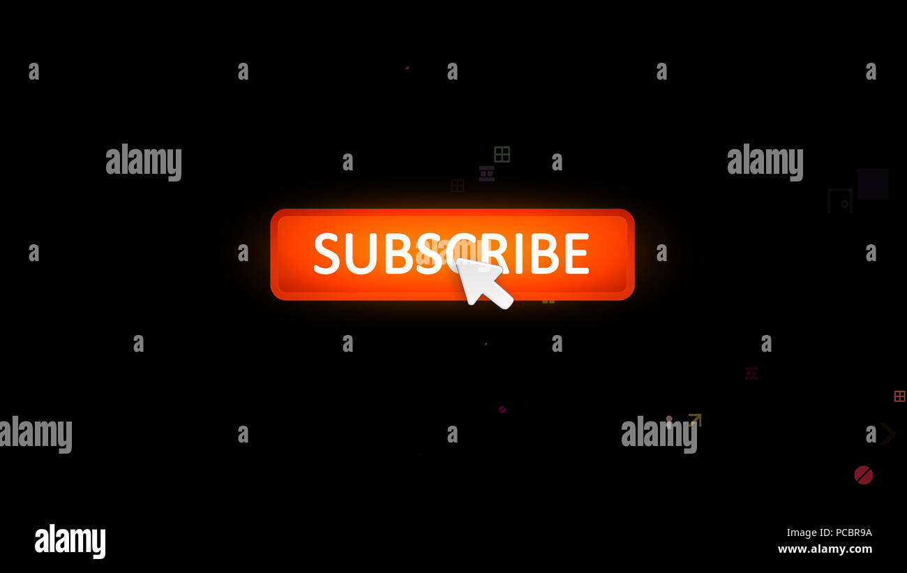 An impressive 3d illustration of an oval orange subscribe button with ...