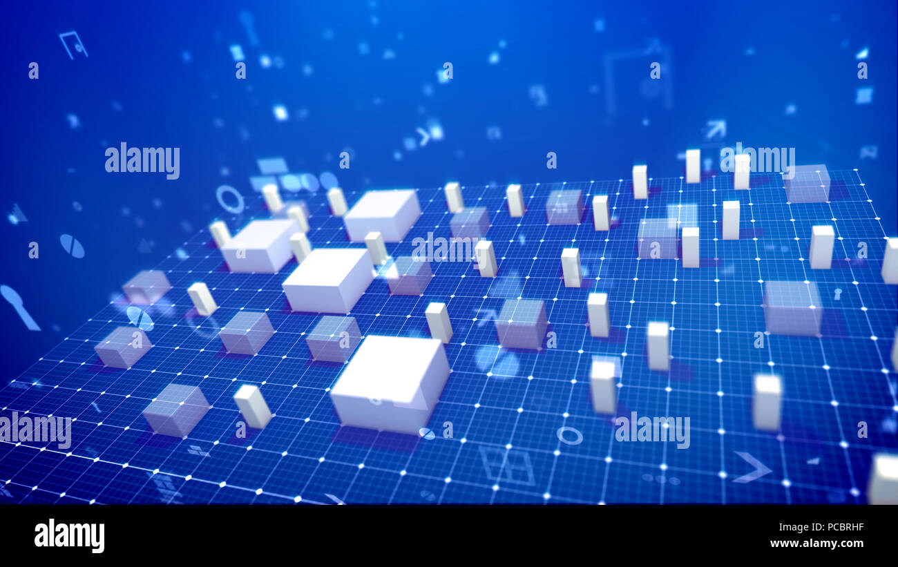 An incredible 3d illustration of a bar chart with rising rectangular ...