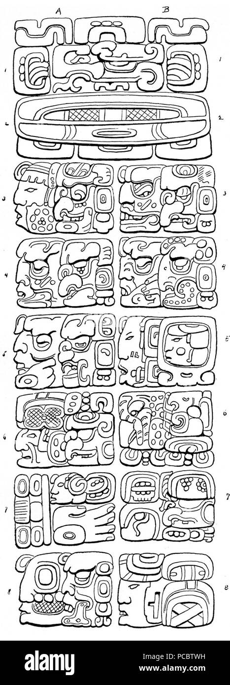 37 Maya Hieroglyphs Plate 20 Stock Photo - Alamy