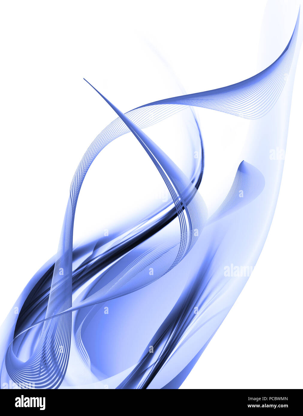 Blue Abstract Flame On White Background Stock Photo - Alamy