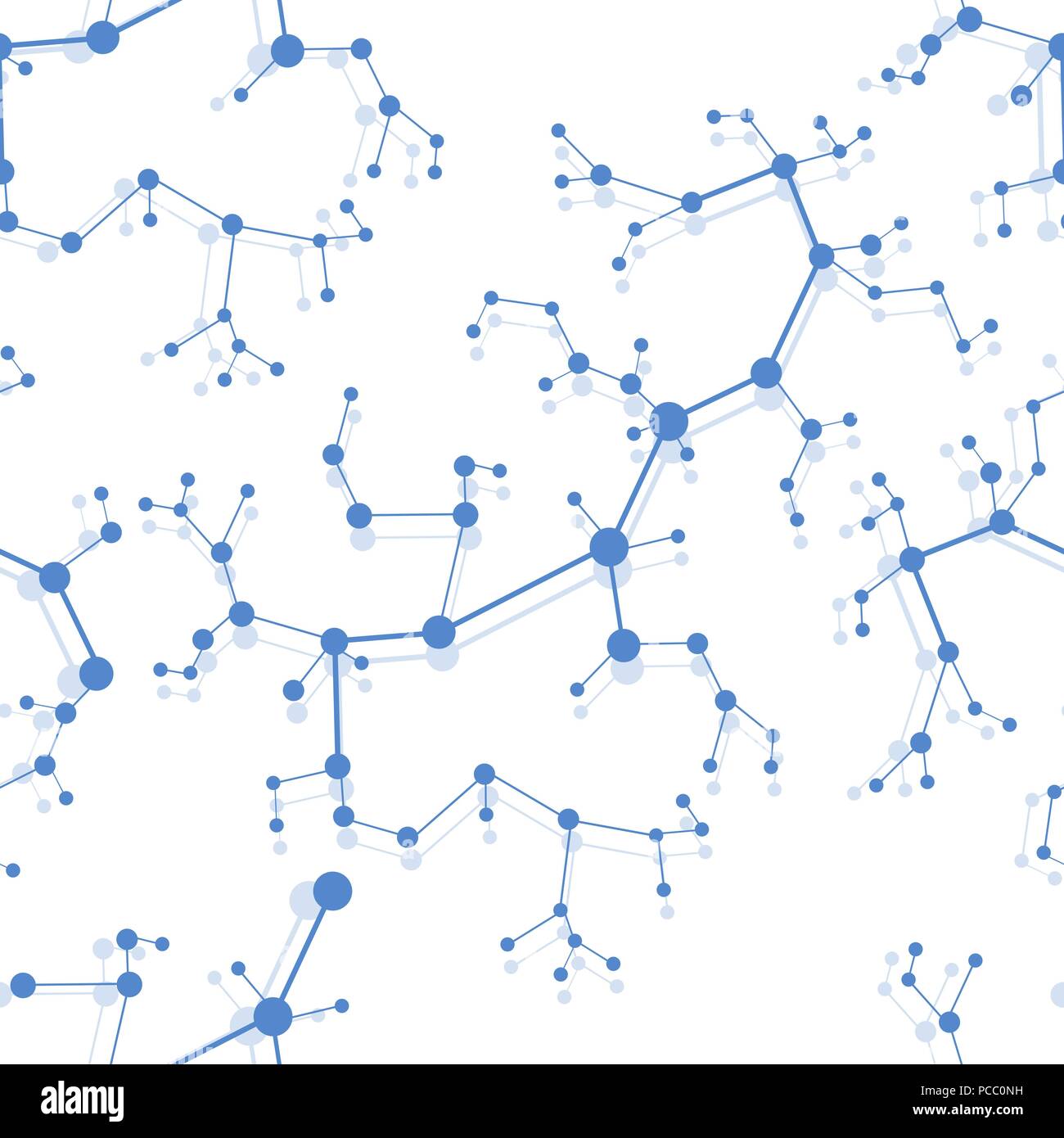 Seamless pattern with structures of molecules and communication ...