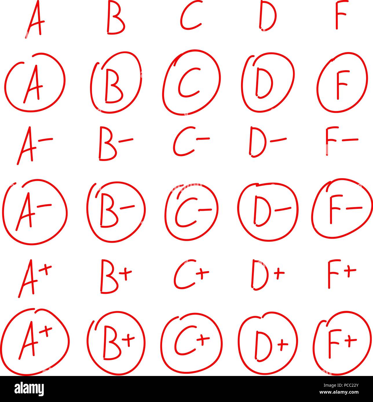 Set of red hand drawn grade marks for design Stock Vector Image & Art ...