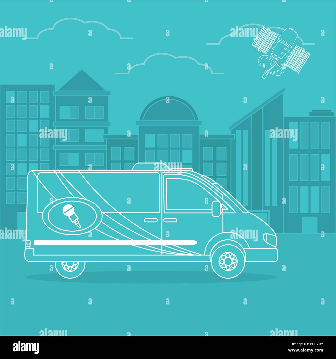 Broadcast news van Stock Vector Images - Alamy