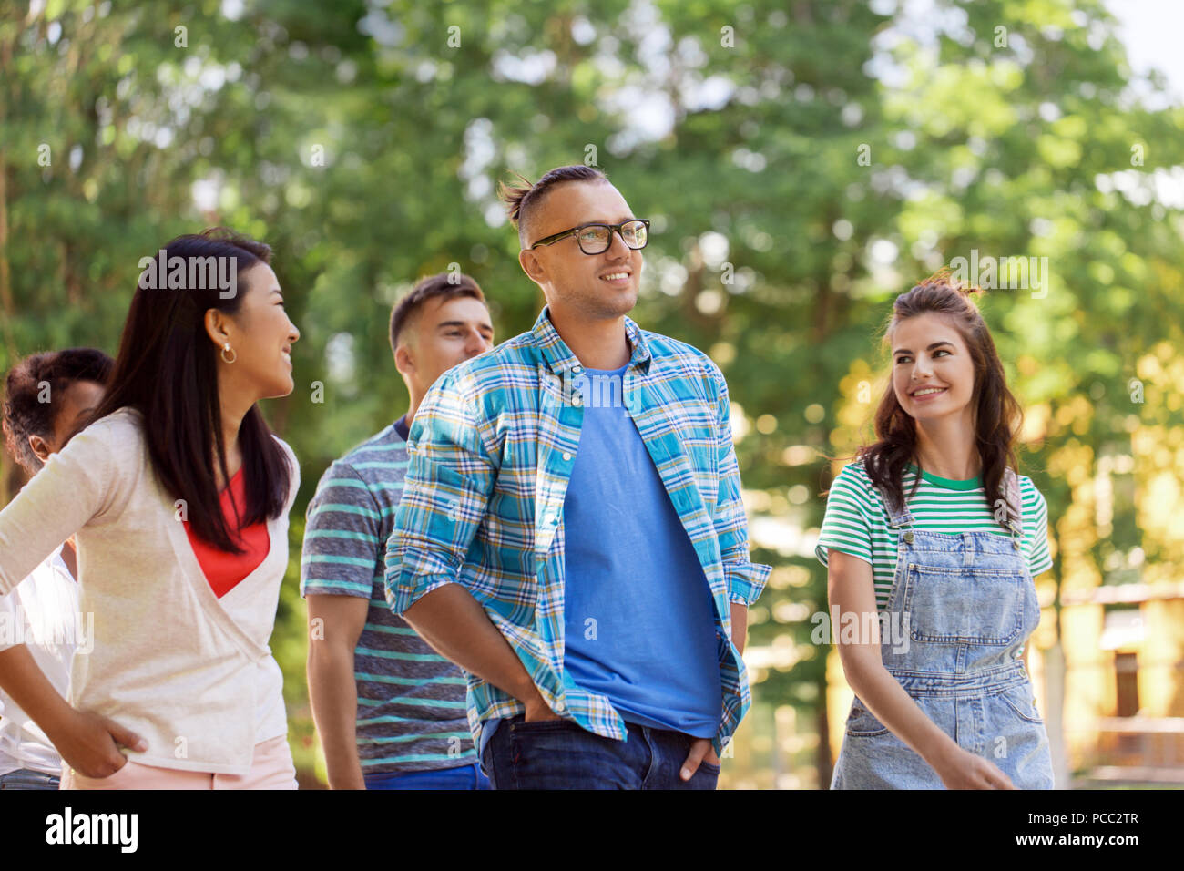 group of happy international friends outdoors Stock Photo - Alamy