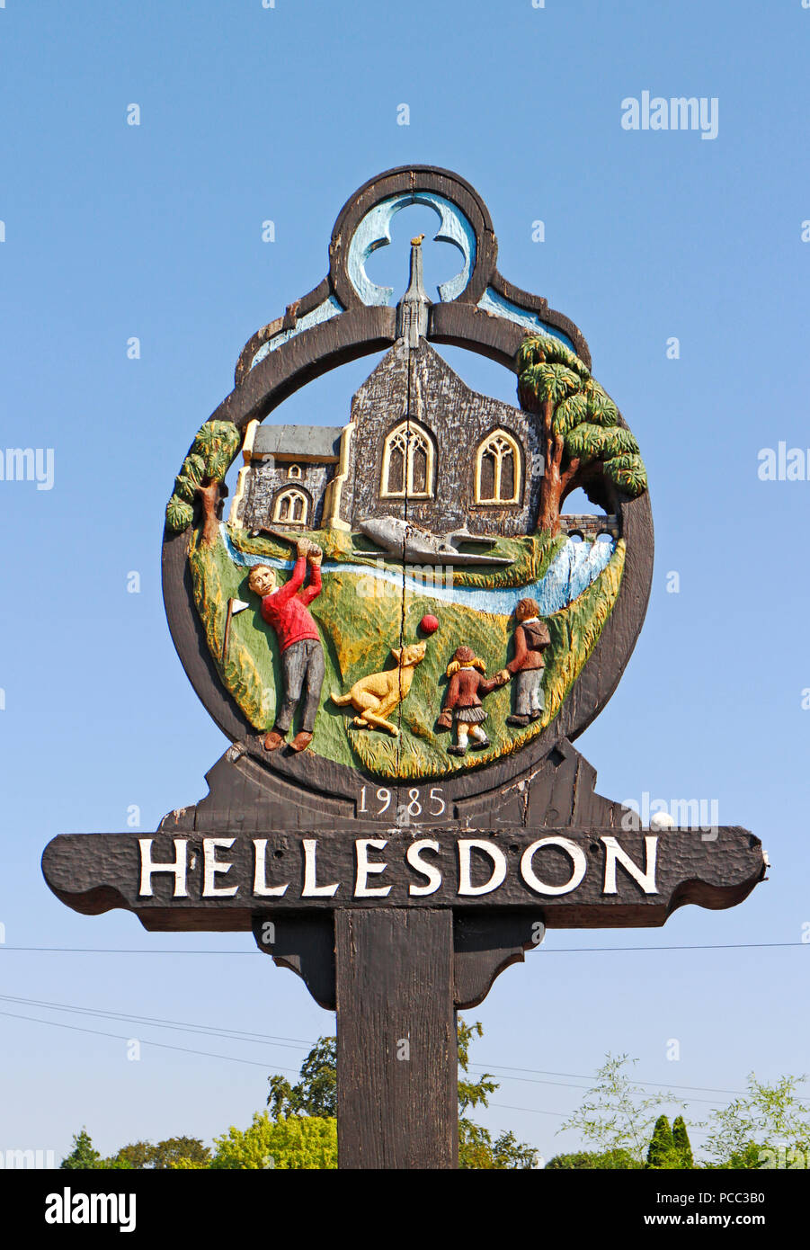 Colourful village sign hi-res stock photography and images - Alamy