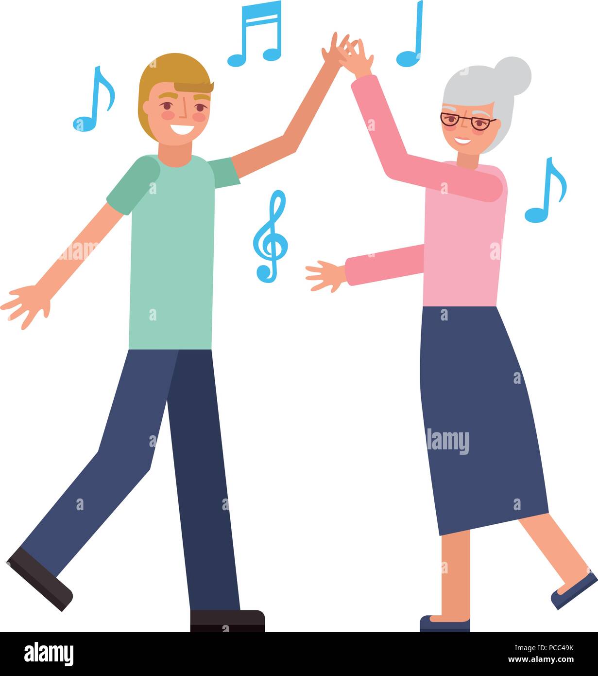 Grandmother grandson dancing hi-res stock photography and images - Alamy