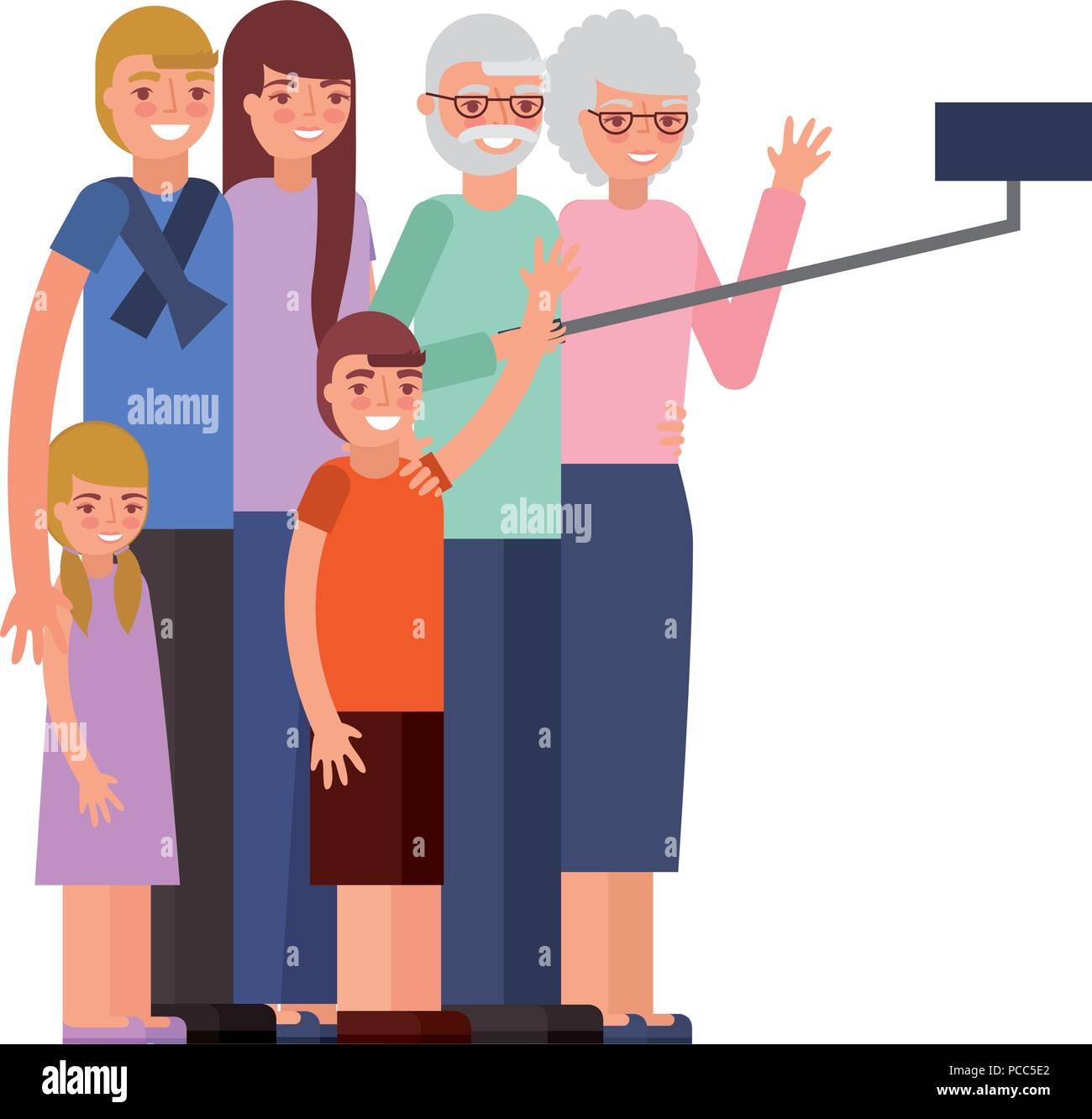 group of family members characters vector illustration design Stock ...