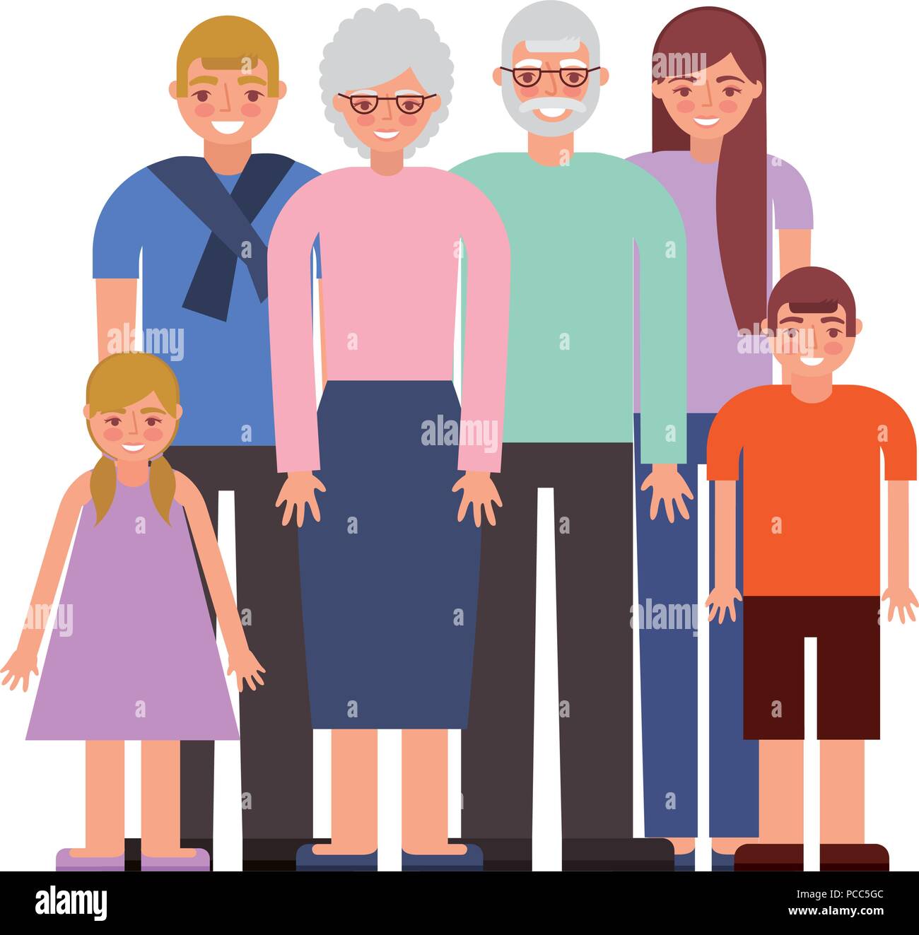 group of family members characters vector illustration design Stock ...
