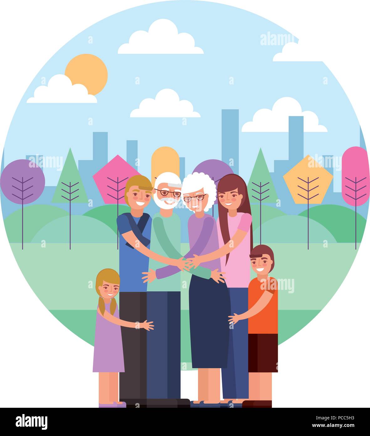 group of family members characters vector illustration design Stock ...