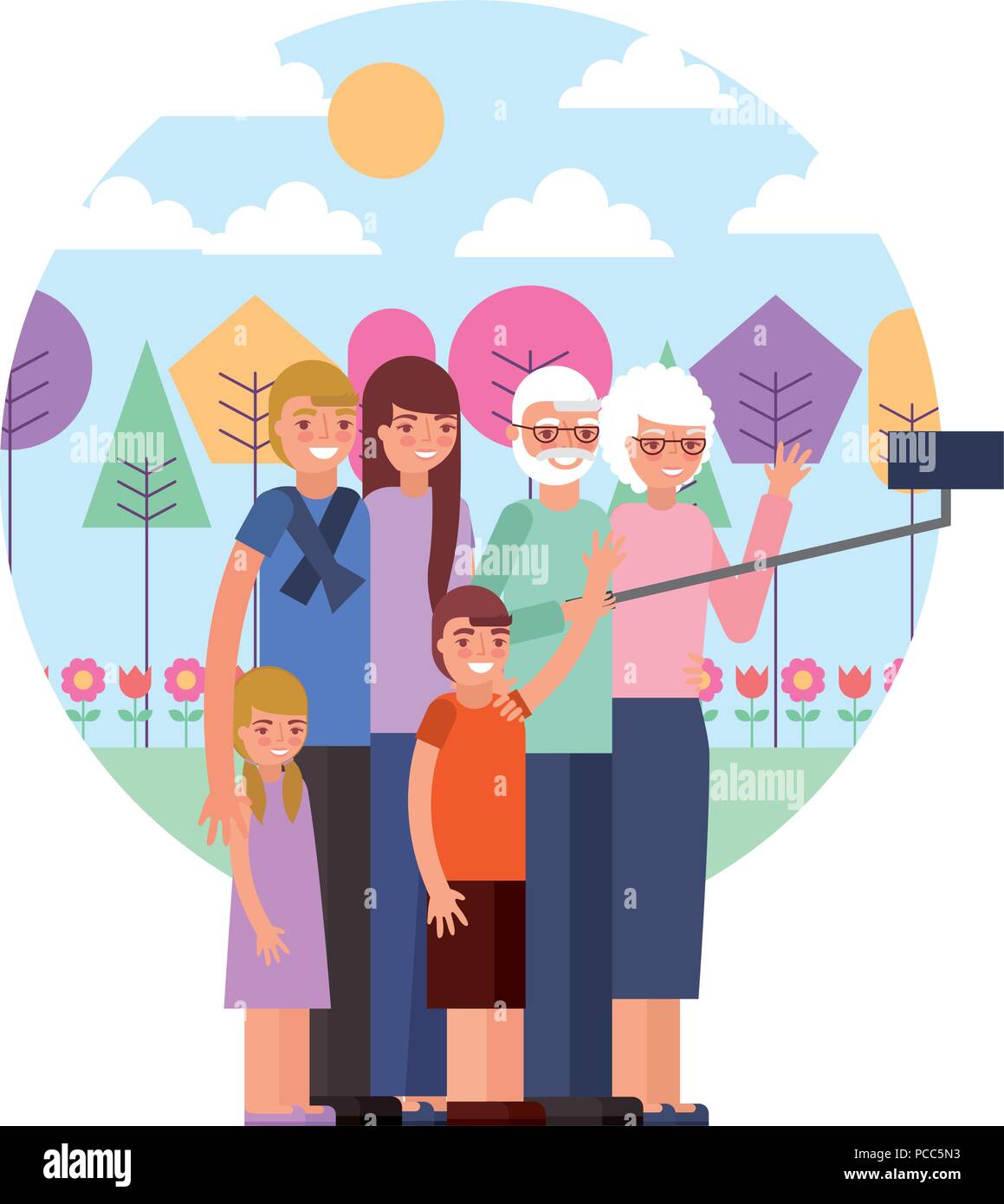 group of family members characters vector illustration design Stock ...