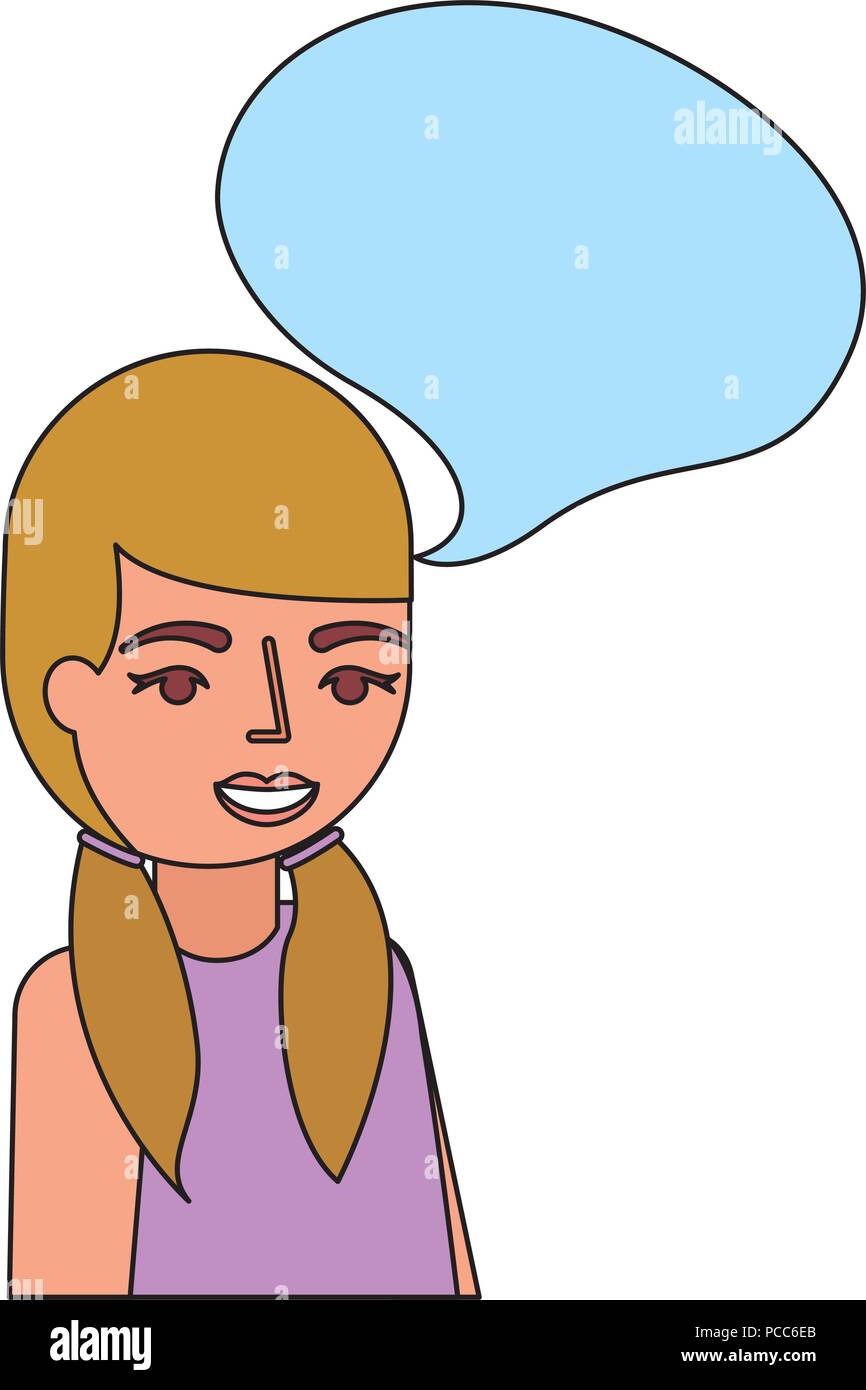 young woman with speech bubble vector illustration design Stock Vector ...