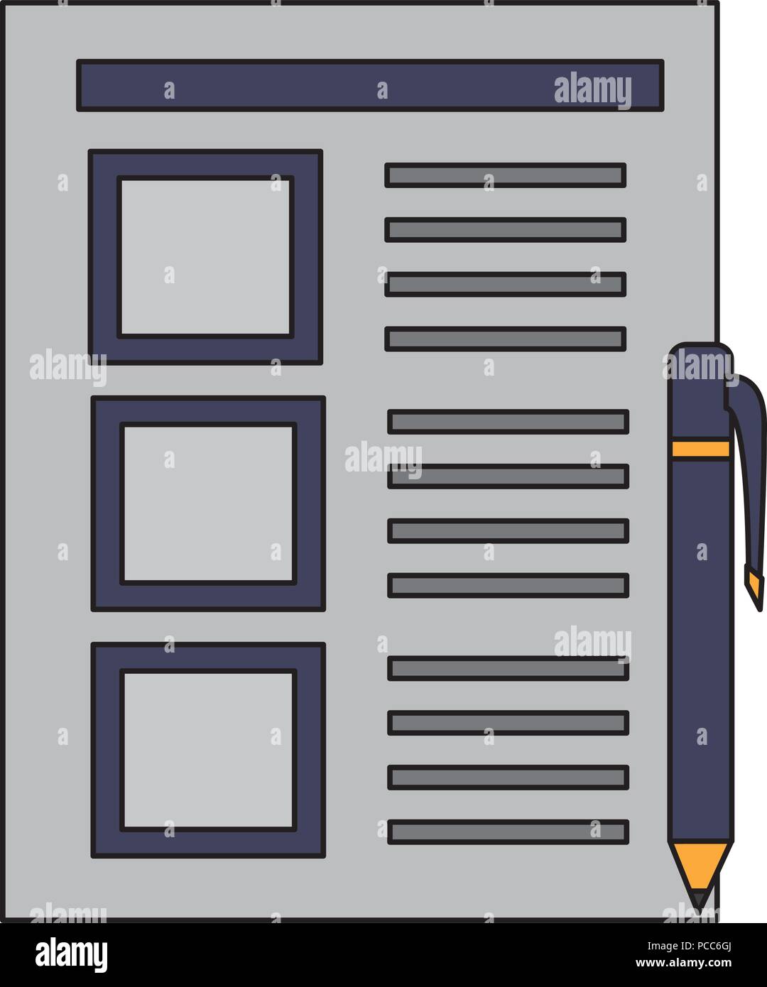 checklist with pen icon vector illustration design Stock Vector Image ...