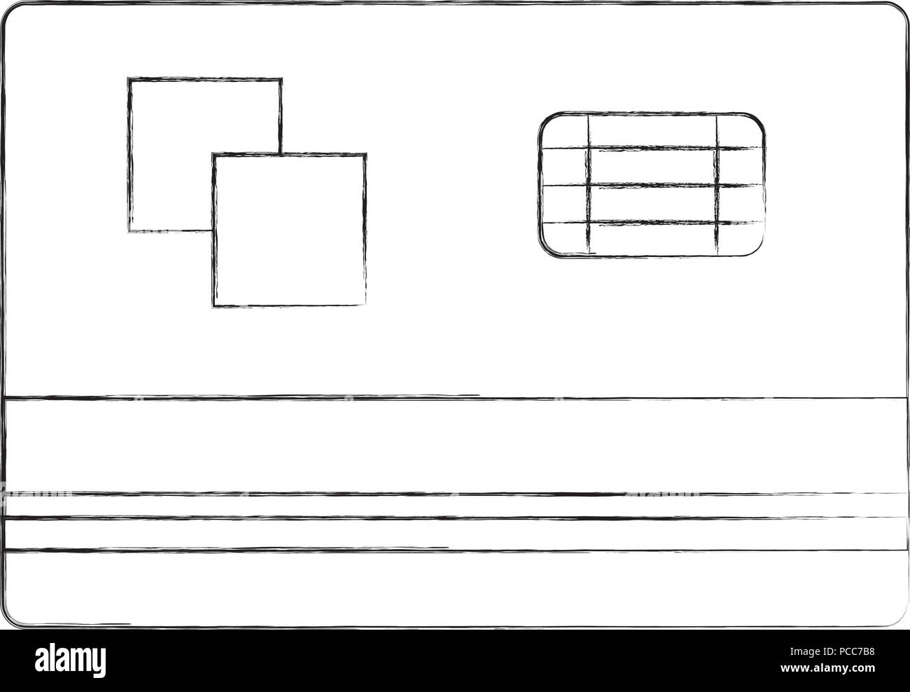 bank credit card commerce business vector illustration hand drawing ...