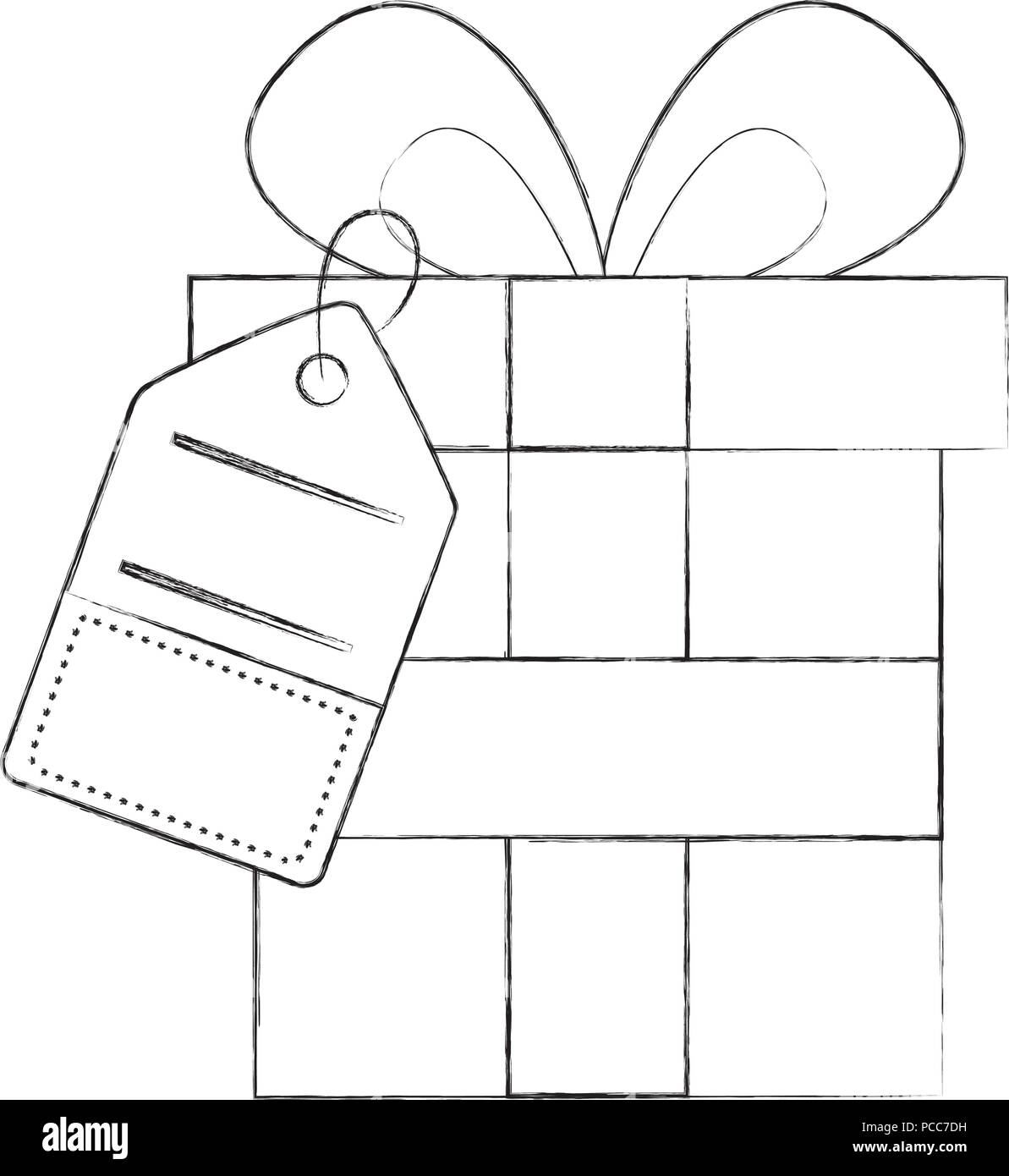 gift box price tag commerce buy concept vector illustration hand ...