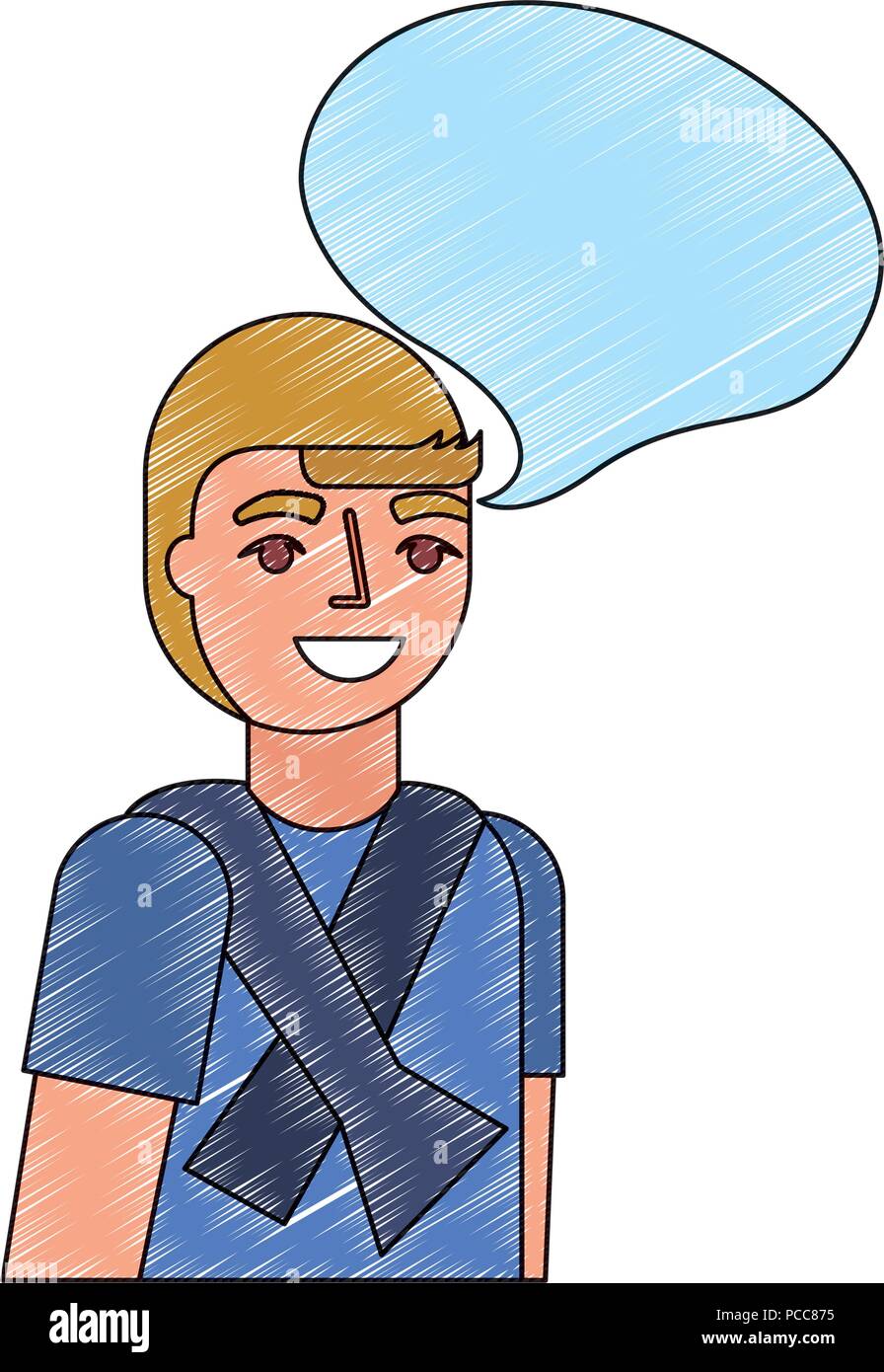 portrait cartoon man character talk bubble vector illustration drawing ...
