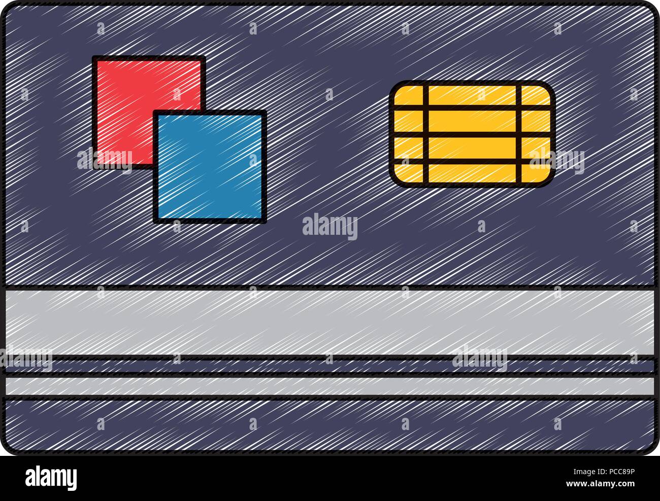 bank credit card commerce business vector illustration drawing Stock ...