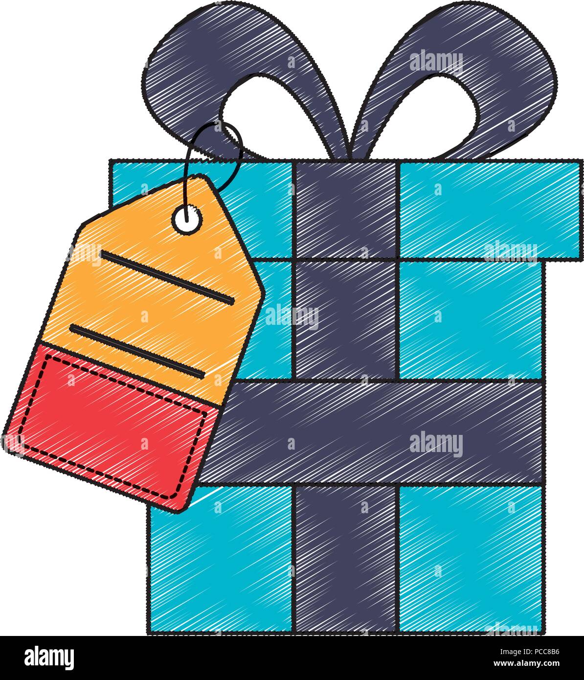 gift box price tag commerce buy concept vector illustration drawing ...