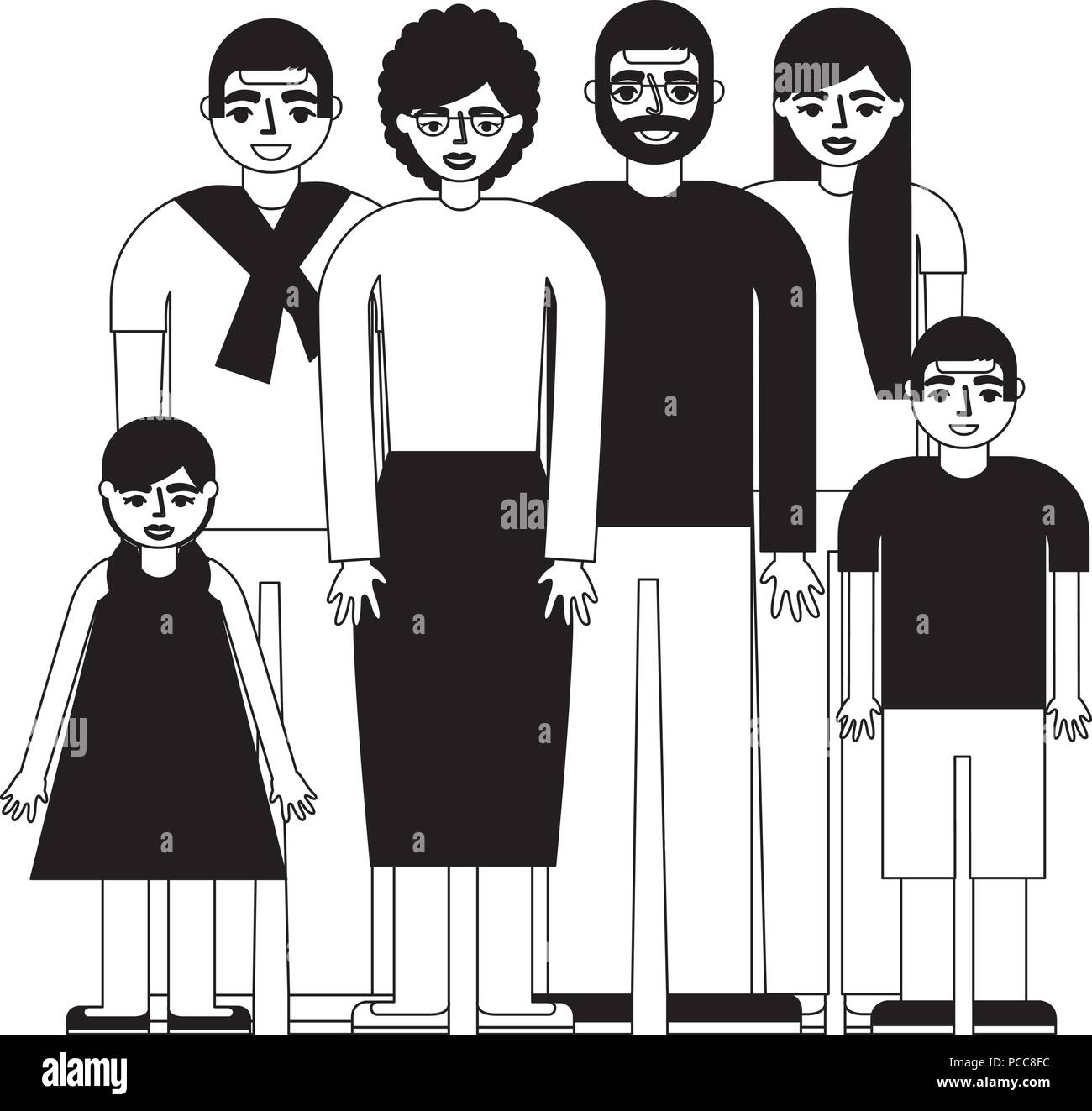 group of family members characters vector illustration design Stock ...