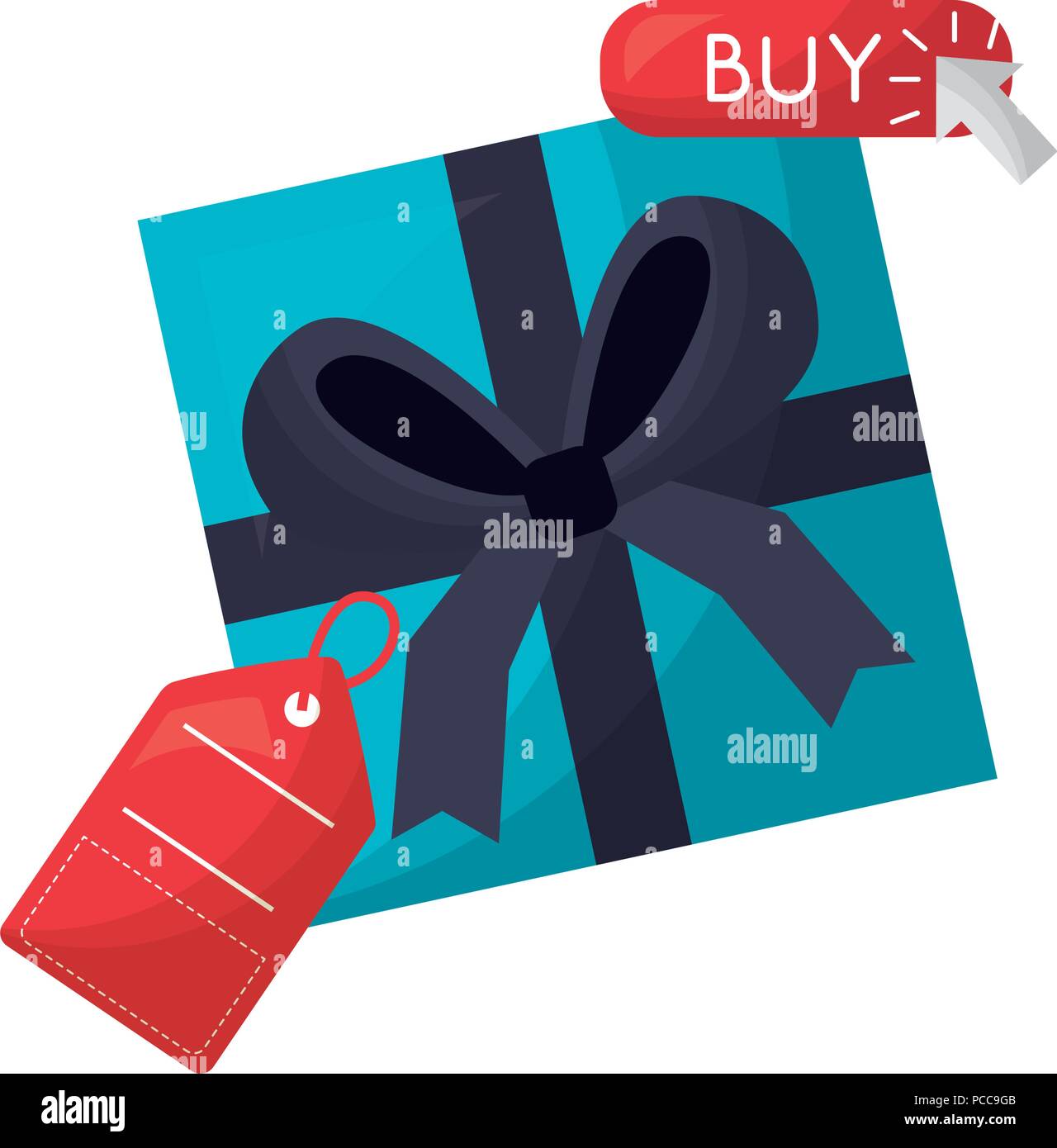 gift box price tag buy online vector illustration Stock Vector Image ...