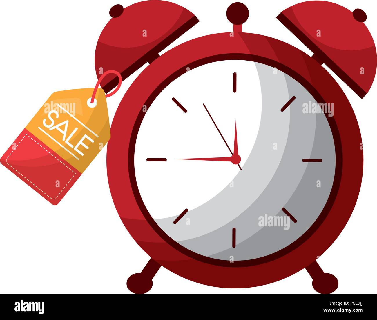 alarm clock hour tag price commerce vector illustration Stock Vector ...