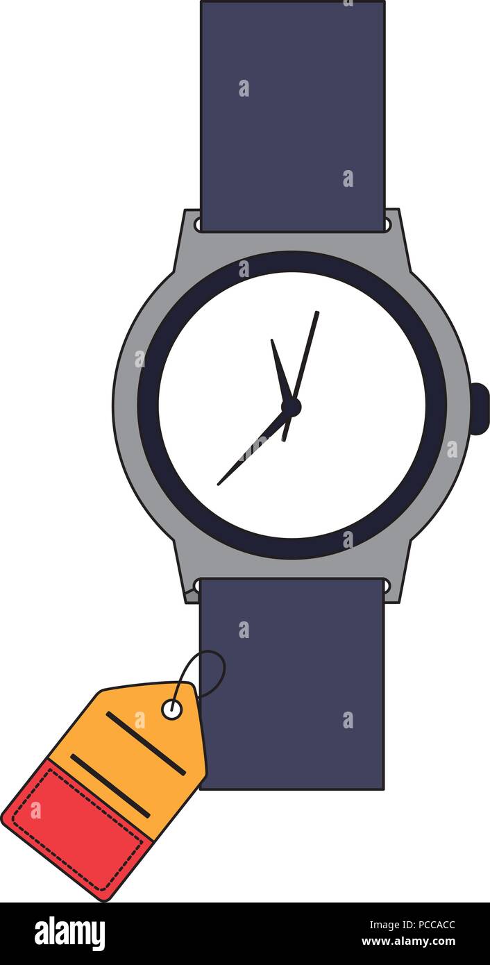 wrist watch accessory price tag buy online vector illustration Stock ...