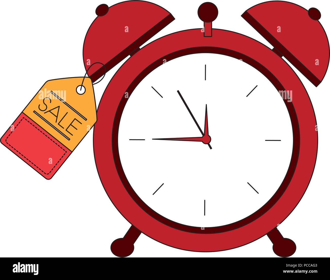 alarm clock hour tag price commerce vector illustration Stock Vector ...